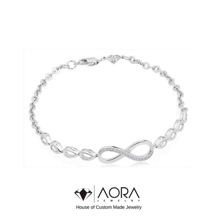 Jual Gelang rantai infinity emas putih italy 18K (75%) 1BL1W infinity ...