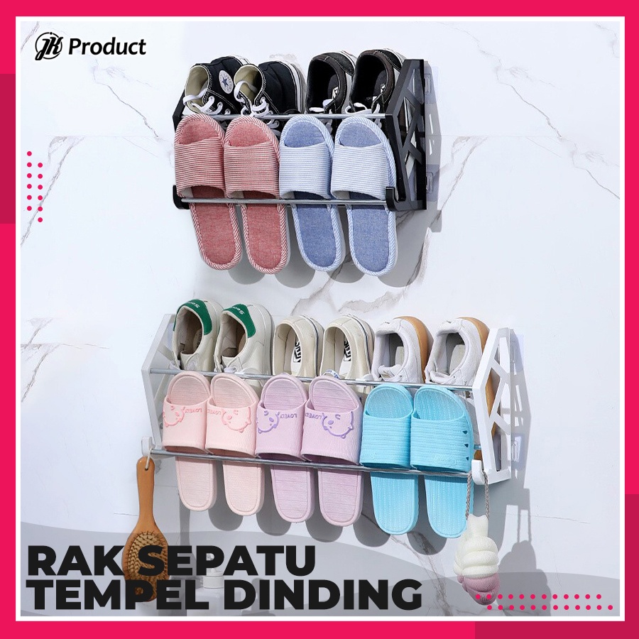 Jual Rak Sepatu Sandal Gantung Tempel Dinding 2 Susun | Shopee Indonesia