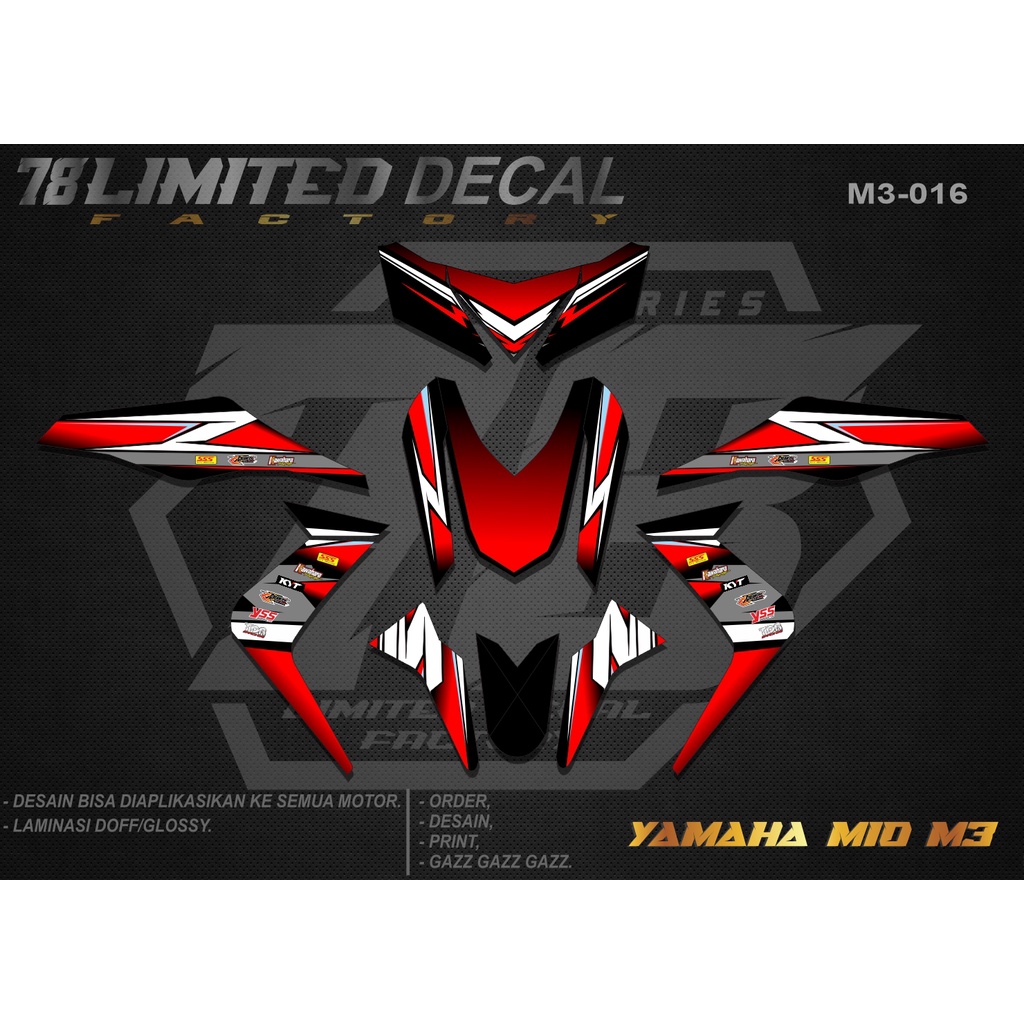 Jual Yamaha Decal Stiker Mio M3 Full Body Sticker Motor Mio 125 Z Modif ...