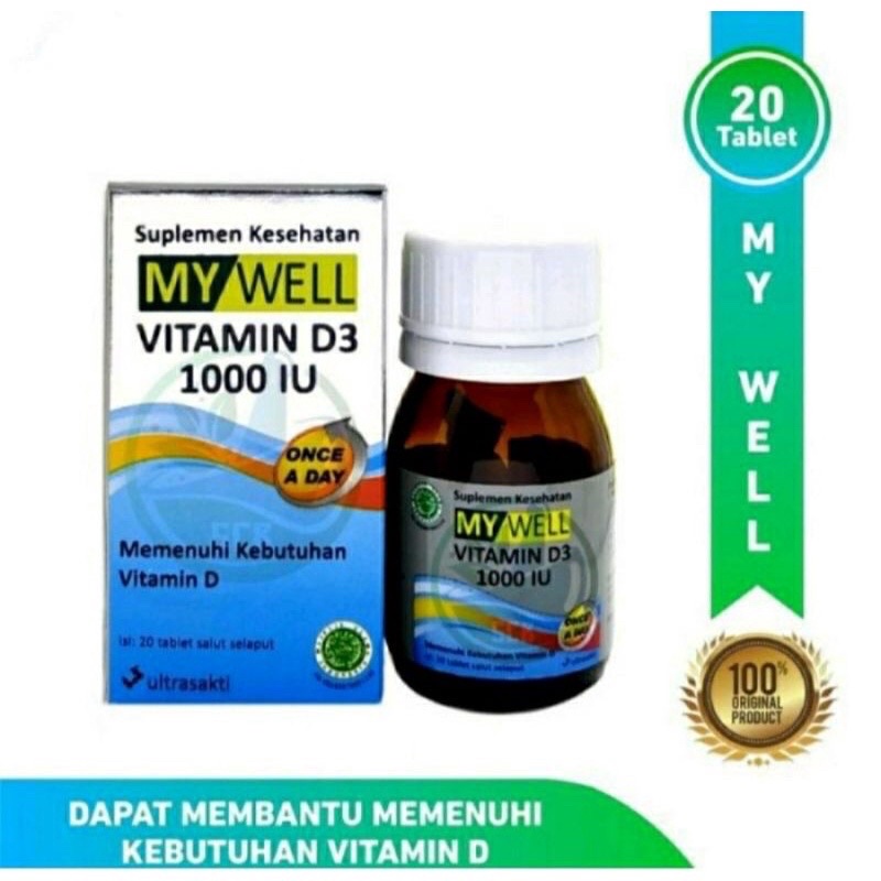 Jual My Well Vitamin D3 1000 IU 20tablet | Shopee Indonesia