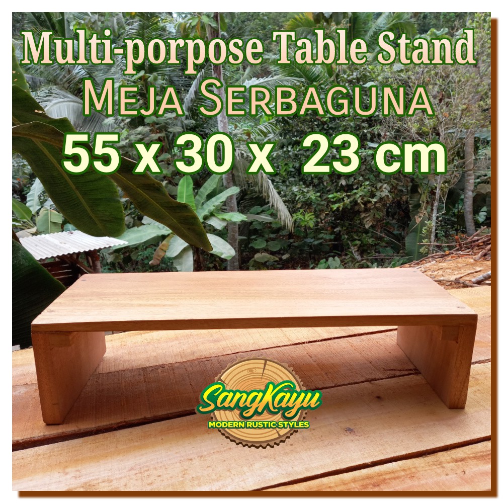 Jual Meja Wooden multipurpose rack display 55x30x23 cm table craft rak ...