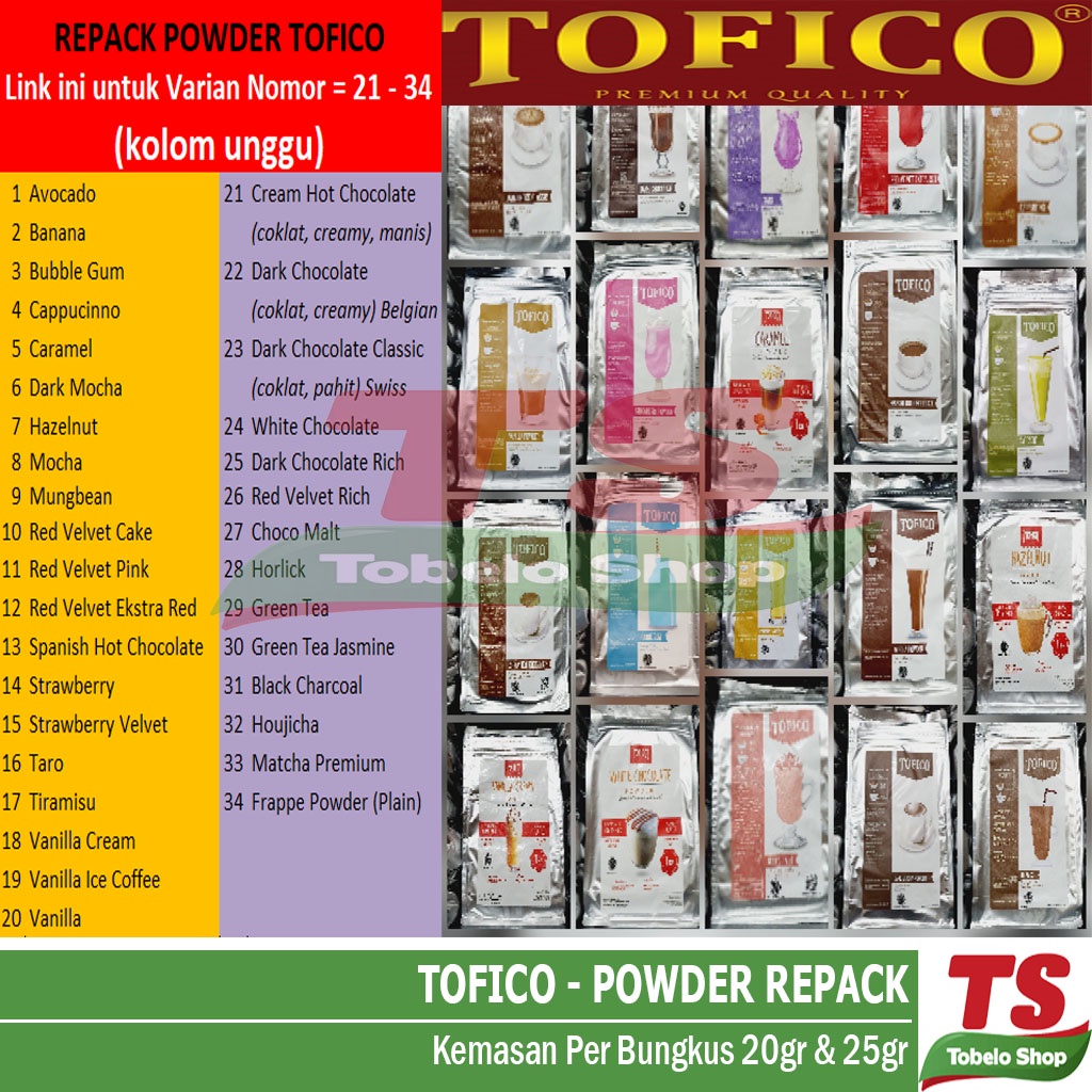 Jual TOFICO POWDER KEMASAN REPACK 21-34 / TOFICO BUBUK / POWDER TOFICO ...