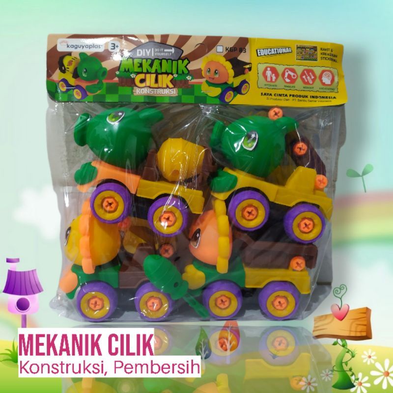 Jual Mainan Set DIY Bongkar Pasang Anak Truk Konstruksi Kebersihan ...