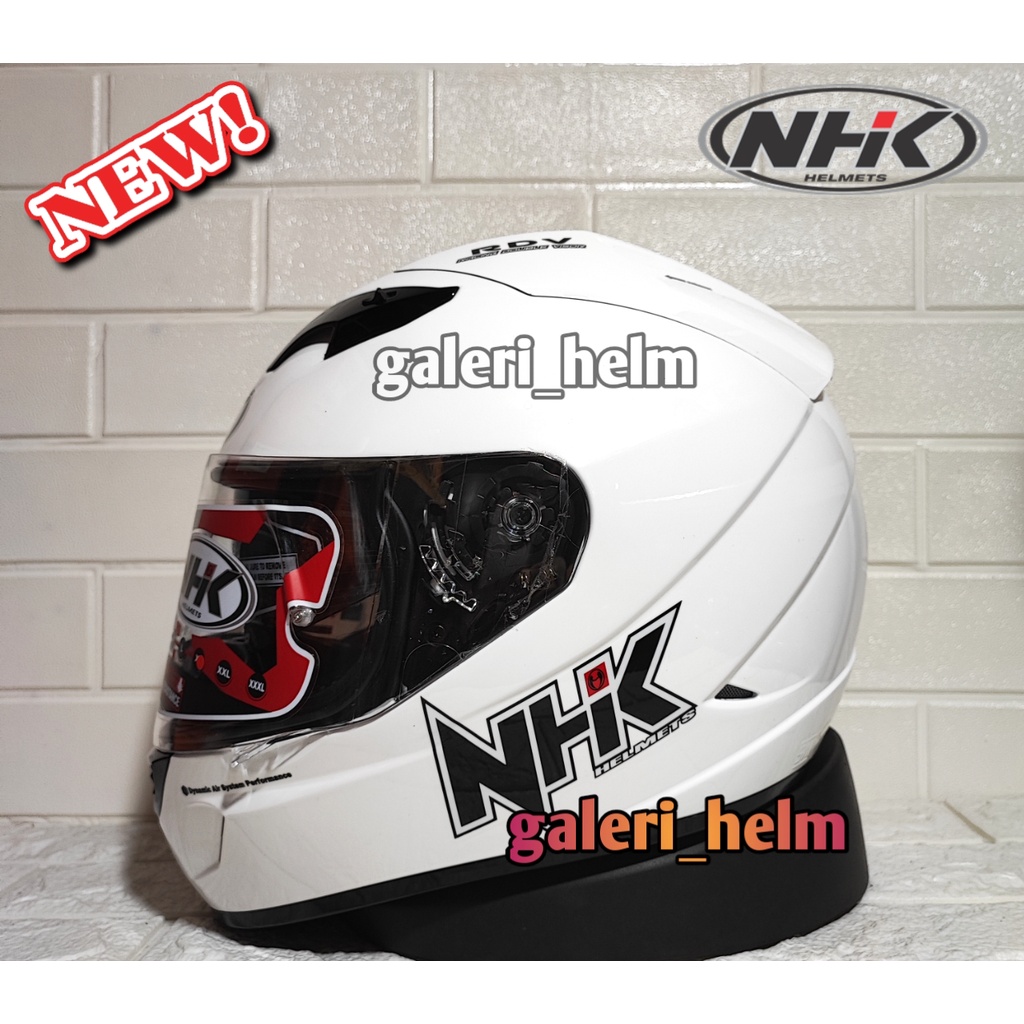 Jual HELM NHK GP1000 PUTIH SOLID/POLOS NHK FULLFACE | Shopee Indonesia