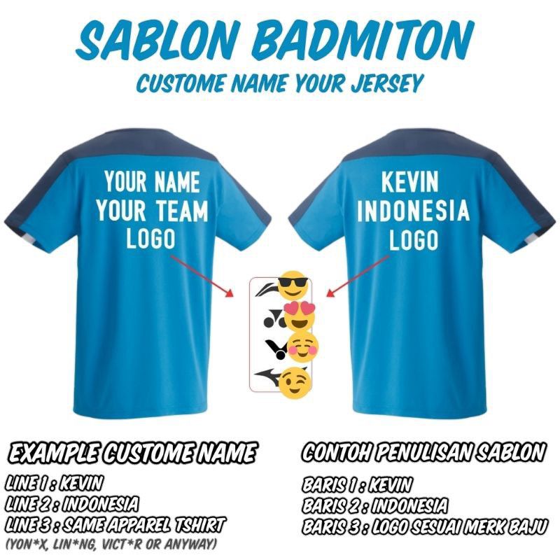 Jual Tambah Sablon Jersey Badminton Biaya Sablon Jersey Bulutangkis ...