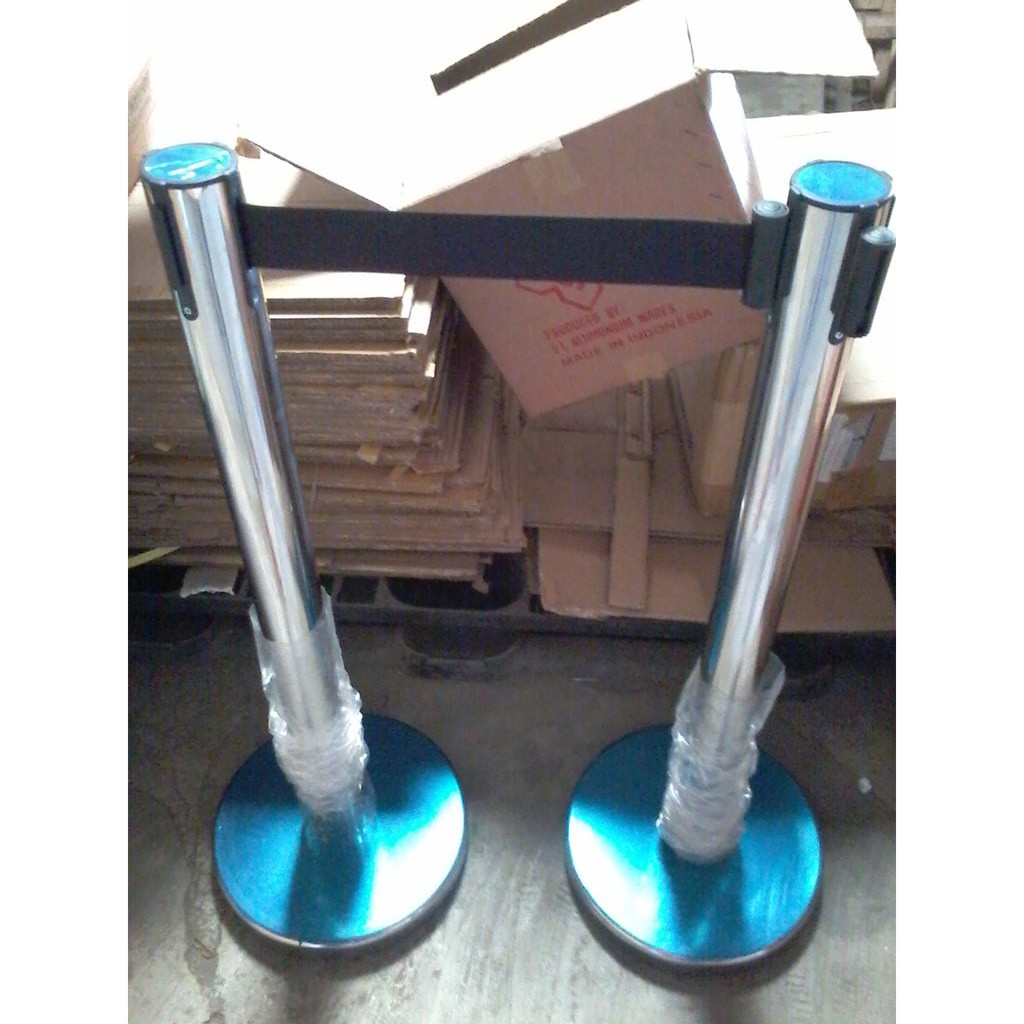 Jual Tiang pembatas antrian stainless dan hitam | Shopee Indonesia
