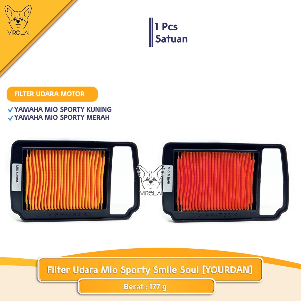 Jual Filter Udara Mio Sporty Smile (Merah / Kuning) [YOURDAN] | Shopee ...
