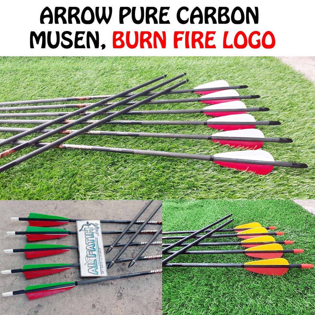 Jual Arrow Pure Carbon Musen Vanes Bulu Kalkun Import | Shopee Indonesia