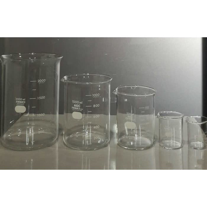 Jual Iwaki Beaker Glass Original 1000 ml gelas piala laboratorium low form | Shopee Indonesia