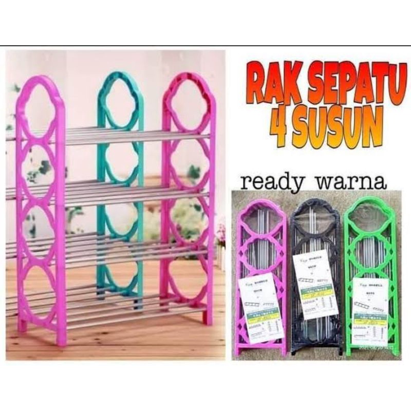 Jual Rak Sepatu 4 susun warna RANDOM | Shopee Indonesia