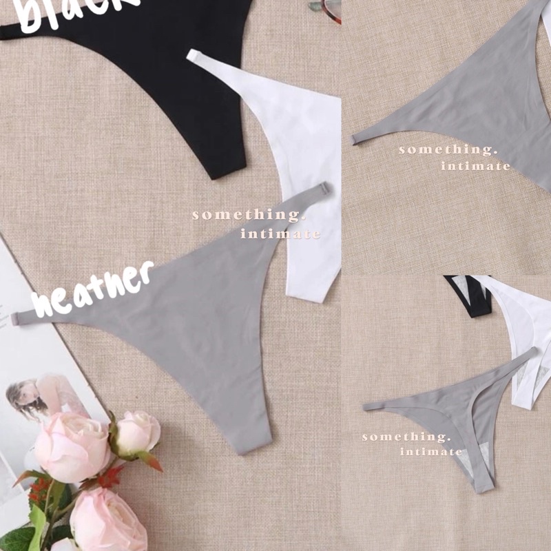 Jual H&M SEAM FREE Invisible Raw Cut Seamless simless Thong Cheeky G ...