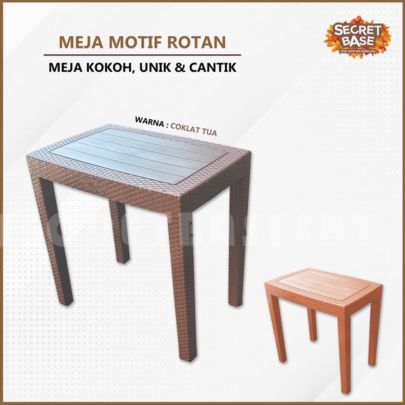 Jual MEJA MOTIF ROTAN - Meja Plastik Besar / Meja Tamu / Meja Kafe ...