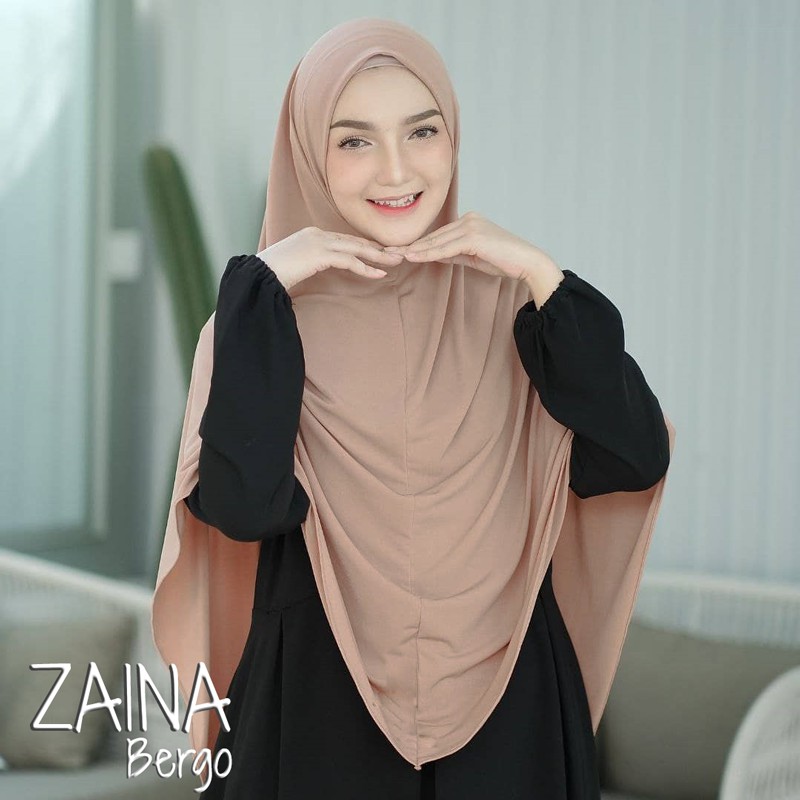 Jual PROMO!!! Jilbab Hijab Syari Khimar Instant Zaina Bergo Instan Jersey Polos Murah Terbaru ...
