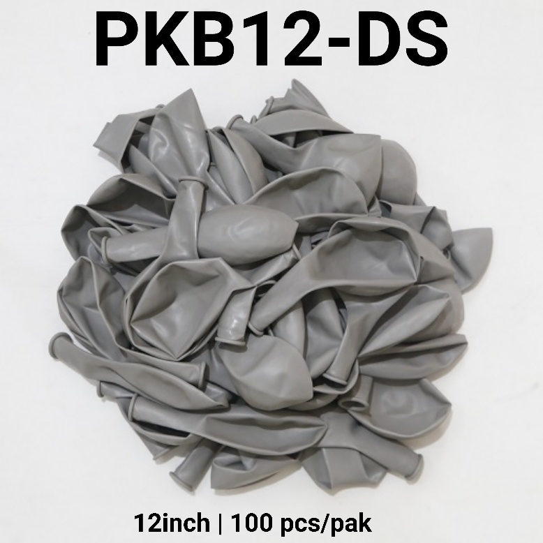 Jual PKB12-DS Balon latex 12 inch 1 pak isi 100 doff tebal silver perak ...