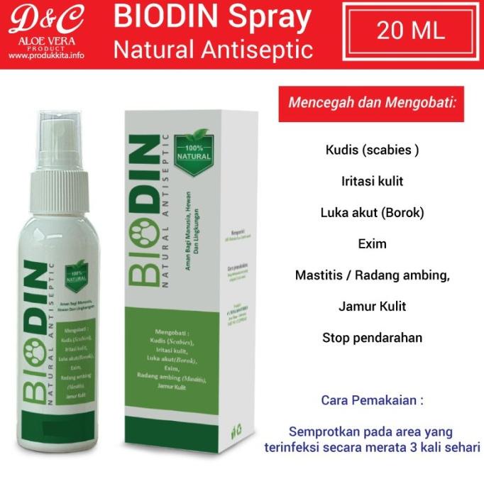 Jual READY STOCK Biodin Spray 20ML Obat Scabies Demodex Luka Borok ...