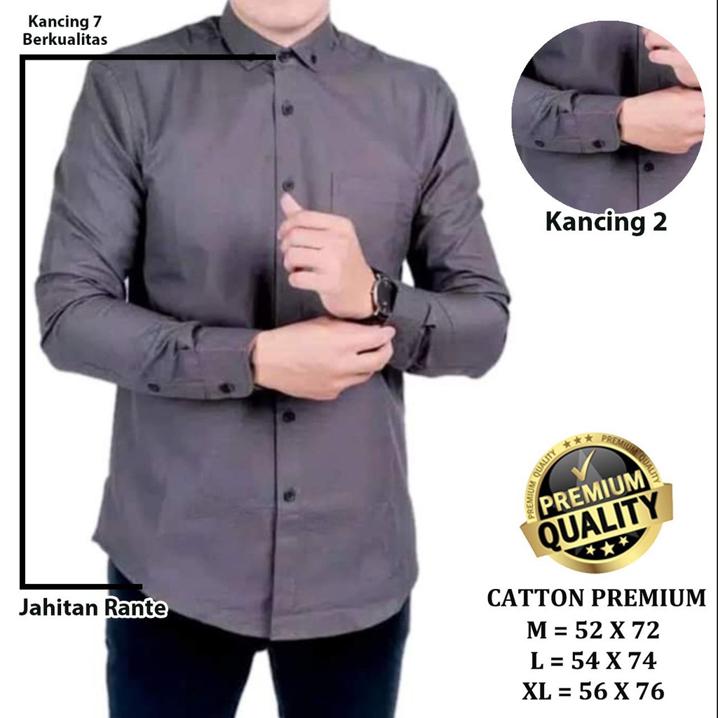 Jual kameja panjang pria kameja panjang polos kameja kerja kameja ...