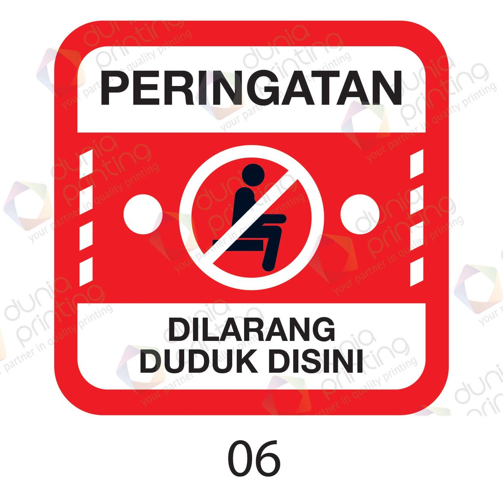 Jual Stiker Kursi / Stiker Bangku/ Tempat Duduk - Stiker Jaga Jarak ...