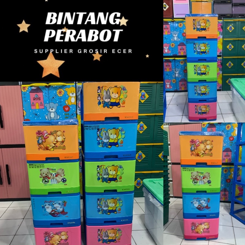 Jual Lion Star - Lemari Pakaian Plastik Susun 4-5 / Laci Container ...