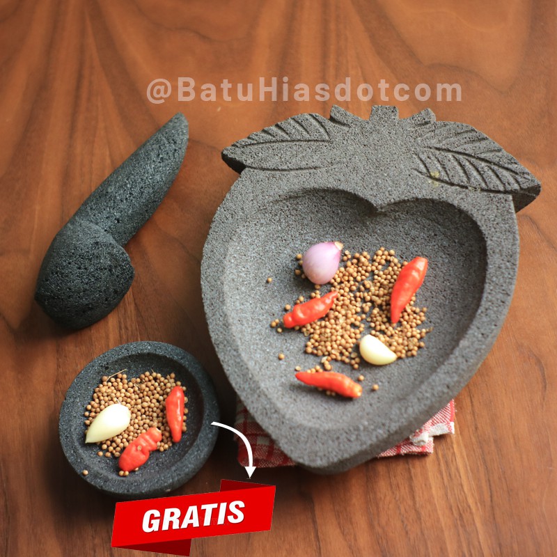 Jual ( Ukuran Sedang ) Cobek Layah Coet dan Ulekan Munthu Ulegan Batu ...