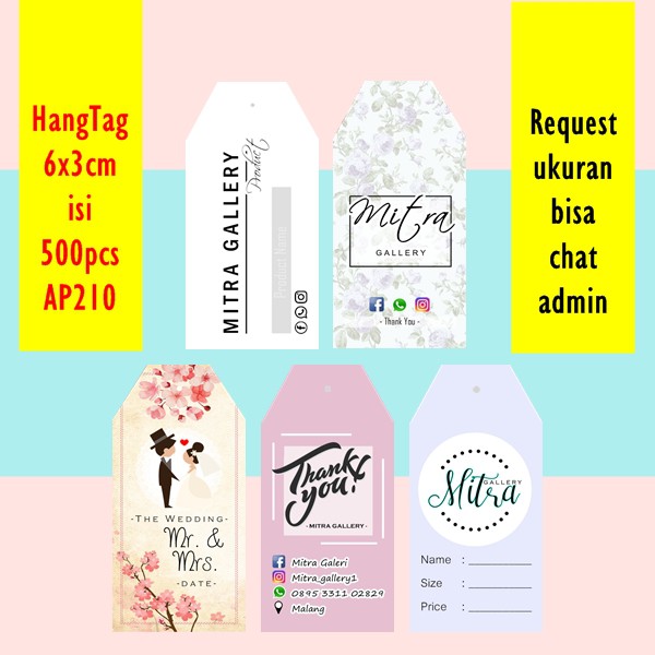 Jual 500pcs Cetak Label Hang Tag Hangtag Price Tag Tag Harga Label ...