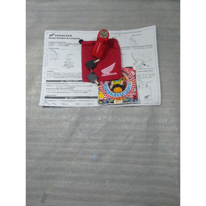 Jual DISLOCK / GEMBOK CAKRAM HONDA ( UNTUK SEMUA JENIS MOTOR) ORIGINAL ...
