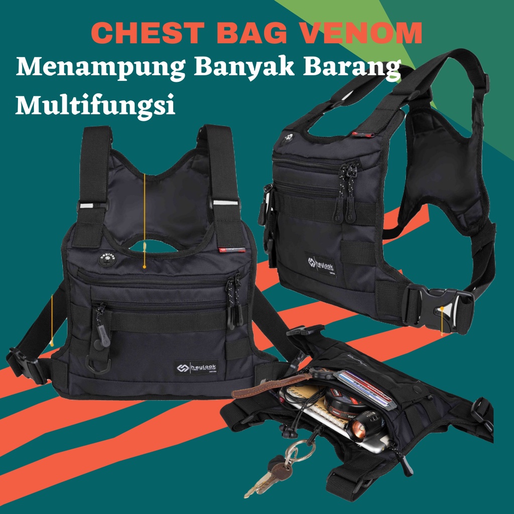 Jual TAS ROMPI MOTOR PELINDUNG DADA PRIA TACTICAL CHEST BAG CHESTBAG ...