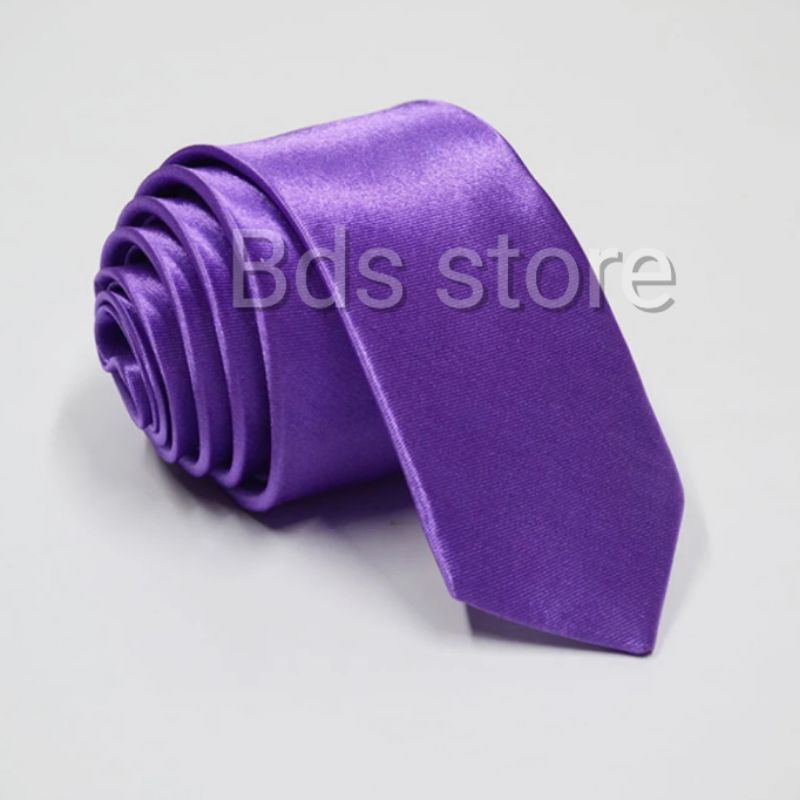 Jual Dasi Pria Polos Satin Warna Ungu Ukuran 3inchi & 2inchi | Shopee ...