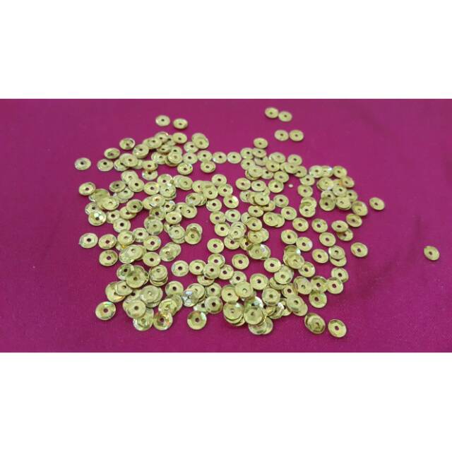 Jual Mote payet piring emas gliter jepang 3 mm | Shopee Indonesia