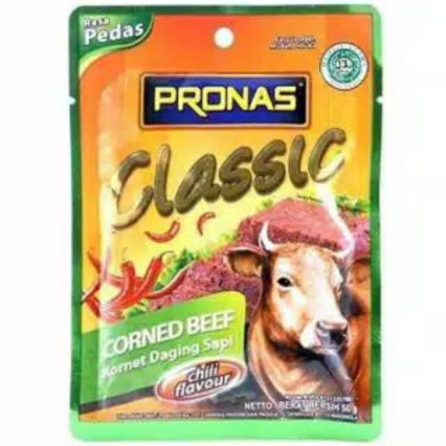 Jual PRONAS CORNED BEEF CHILI SACHET 50gr | Shopee Indonesia