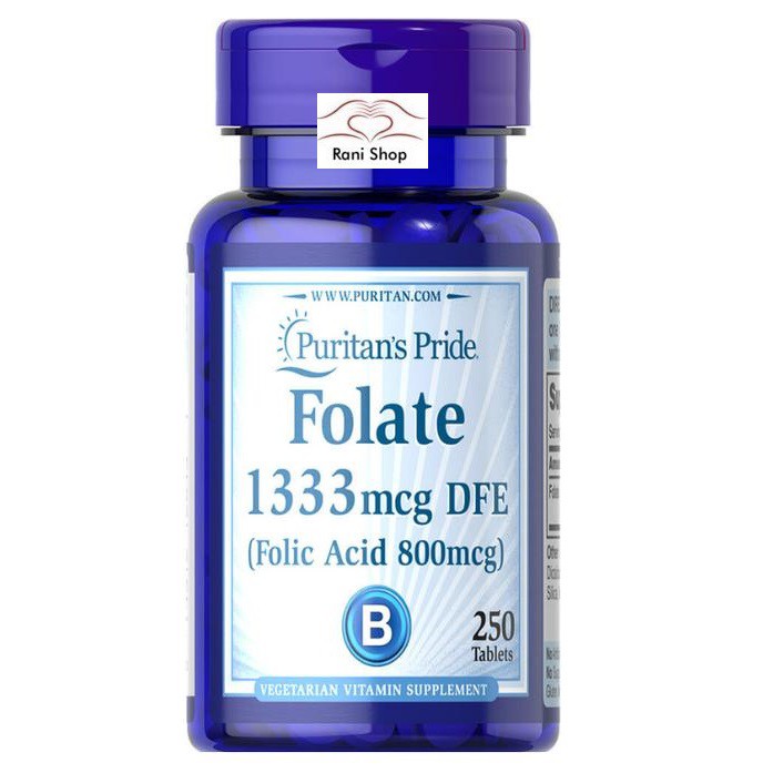 Jual Puritan's Folate 1333mcg Folic Acid 800 mcg isi 250 Tabs Puritan ...