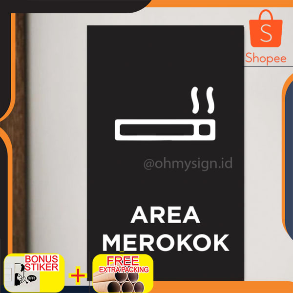 Jual SIGN AREA MEROKOK TIMBUL | SMOKING AREA ACRYLIC | SIGN BOARD ...