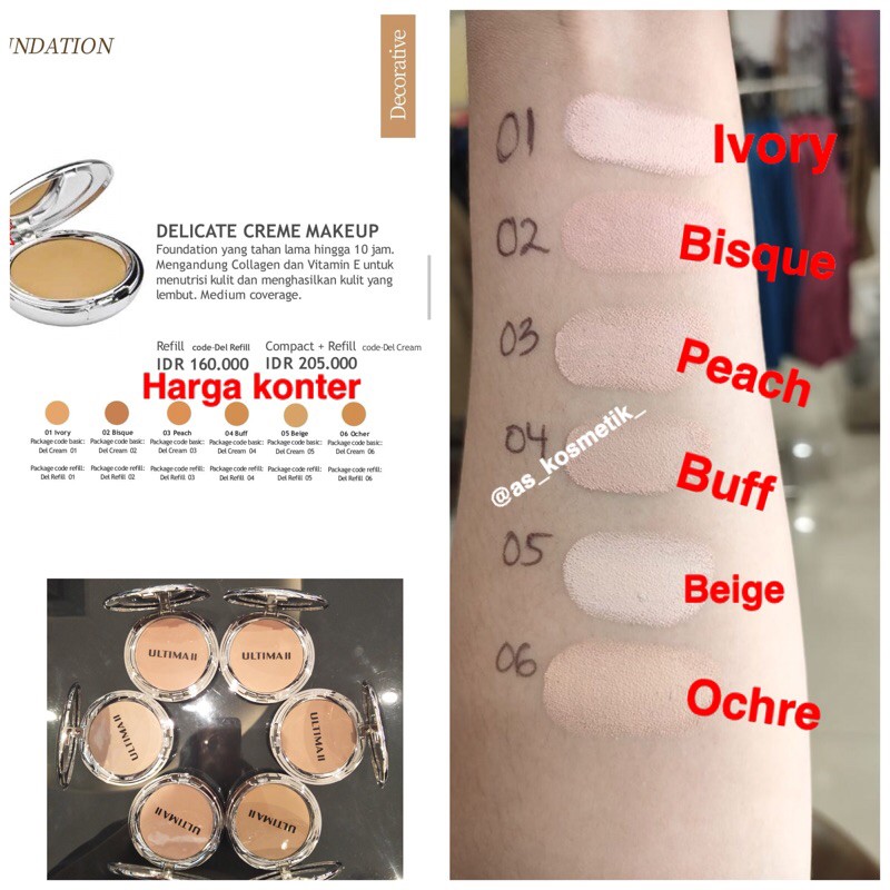 Jual Ultima II Delicate Creme powder Make up/ Bedak basah Ultima ...
