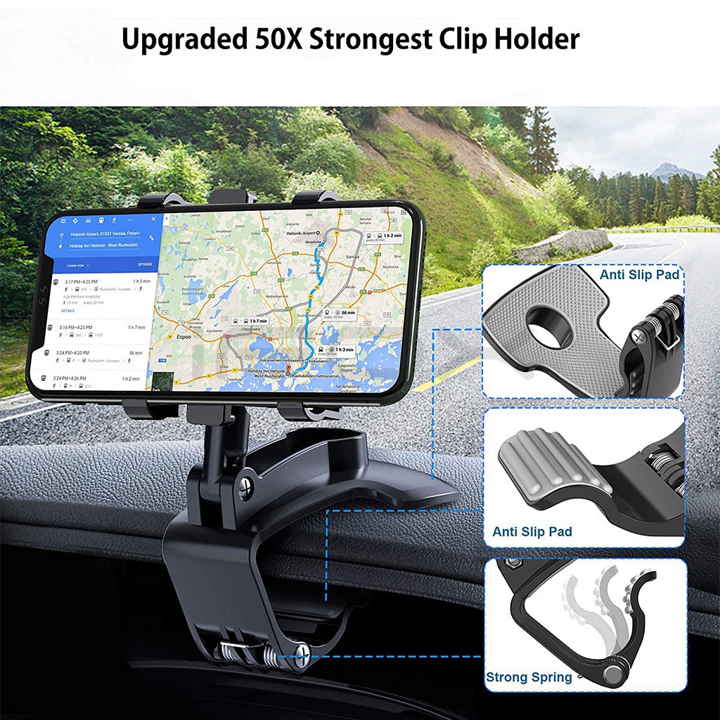 Jual HOLDER HP MOBIL JEPIT DASHBOARD SPION SUN VISOR ORIGINAL 360 ...