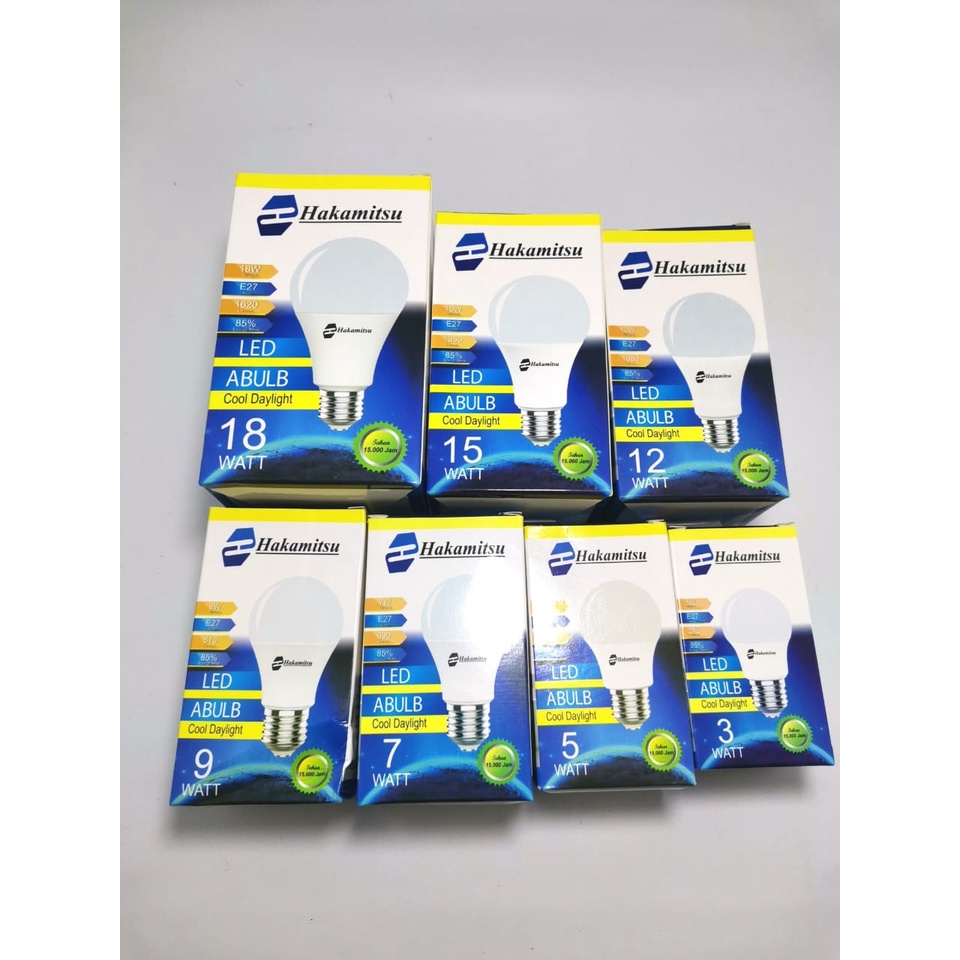 Jual Lampu LED 3W 5W 7W 9W 12W 15W 18W Hakamitsu /Bohlam Lampu terang ...