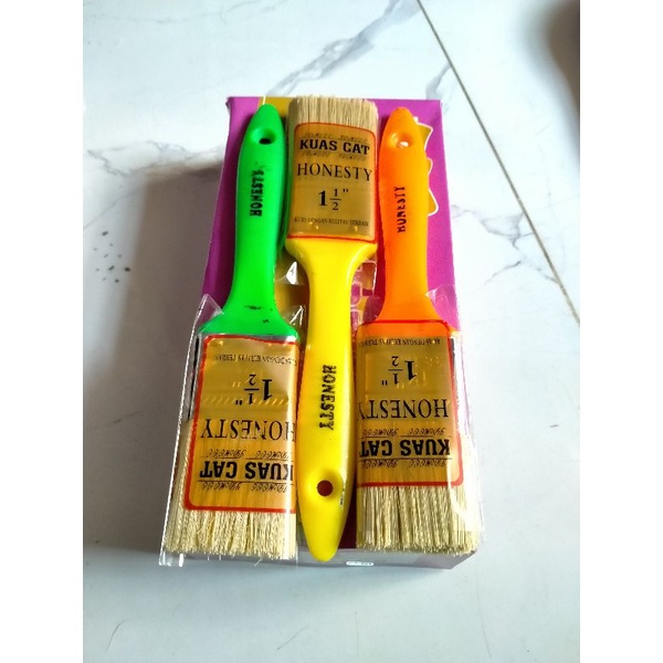 Jual 1 lusin kuas cat 11/2 inchi gagang PVC kuas cat 1,5" 1box 12pcs ...