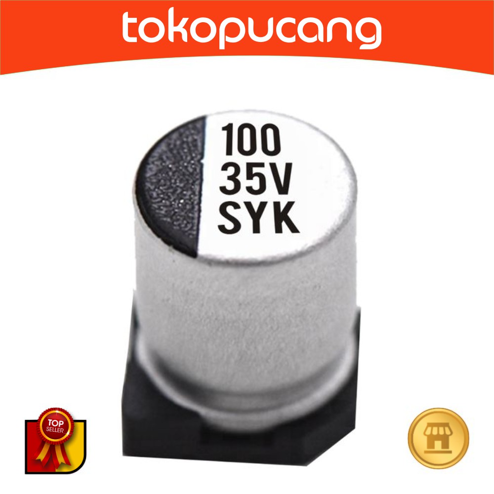 Jual Elco SMD 100uF 35v aluminum electrolytic 100 uF 35 V 35volt 35 volt | Shopee Indonesia