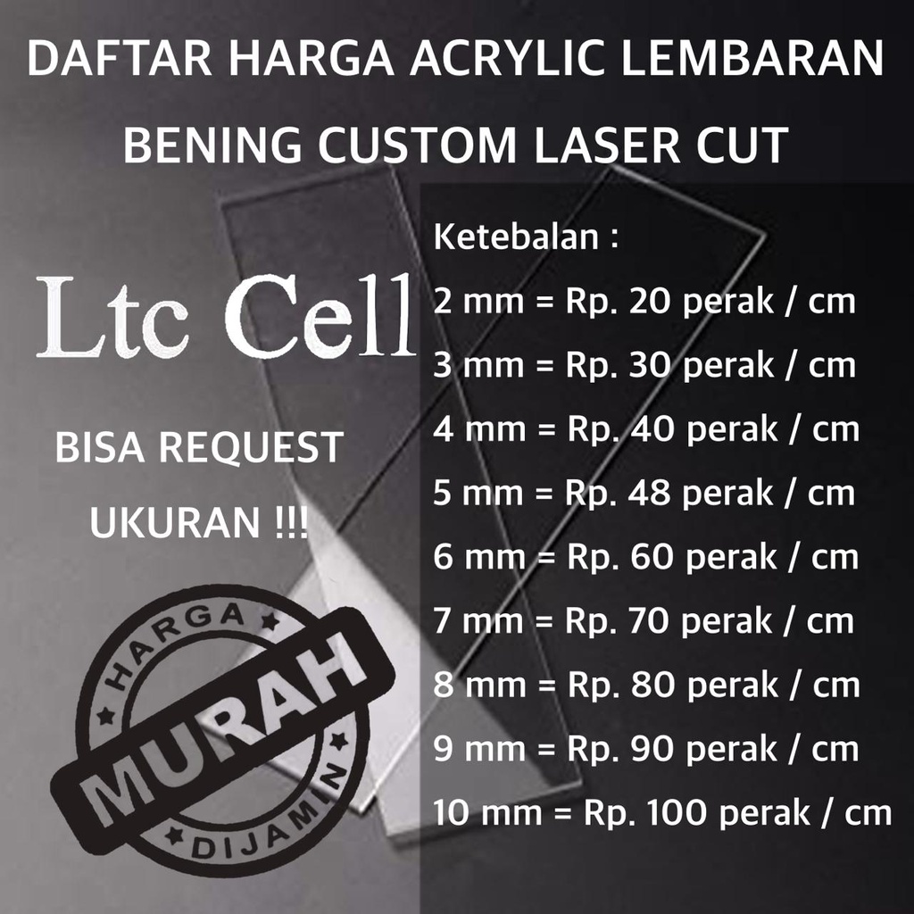 Jual Acrylic Bening Ukuran Bebas Pilih Sendiri Potong Laser Akrilik Custom | Shopee Indonesia