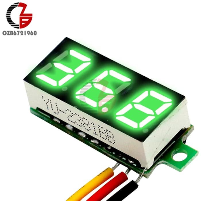 Jual Digital Voltmeter 0-100V DC GREEN 3 Kabel 0.28" Led Display Hi ...