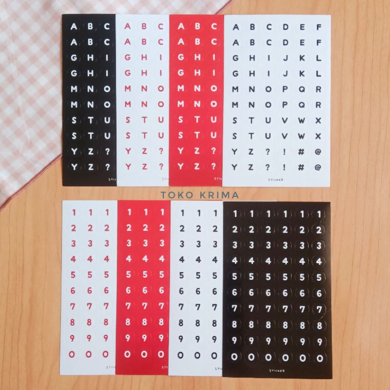 Jual Sticker Alphabet Number Stiker Huruf Alfabet Angka Bulat Bold ...