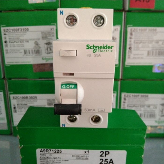 Jual ELCB RCCB Schneider iID 25A 2P 30mA - 300mA | Shopee Indonesia