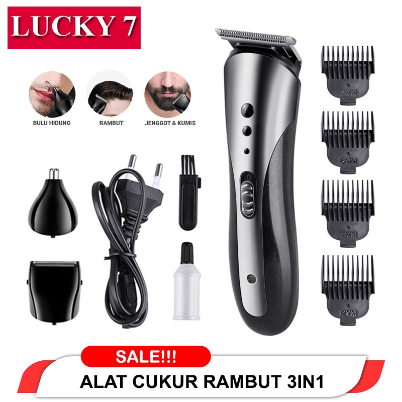 Jual ( COD ) Hair Clipper Kemei KM 1419 / KM 1407 3IN1 Rechargeable Alat Cukur Rambut Kumis ...