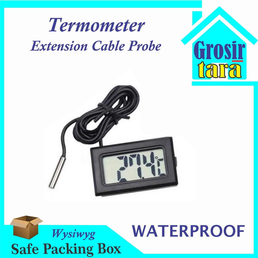 Jual Thermometer mini Digital kabel Probe Waterproof Suhu Aquarium ...