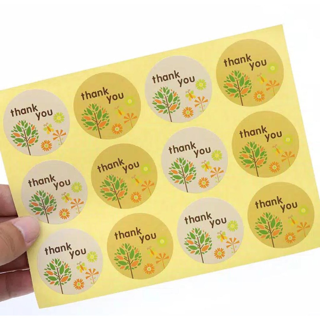 Jual Stiker Label Logo Bulat Sticker Label Logo Bulat Ucapan Thank You ...