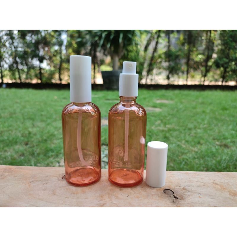 Jual Botol spray pump serum kaca rose tutup putih wadah minyak wangi ...