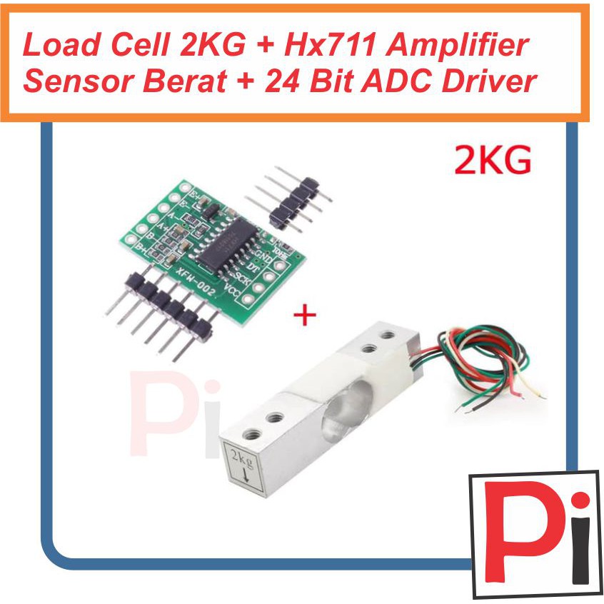 Jual Sensor berat Load Cell 2 kg + Hx711 24Bit ADC driver Weight ...