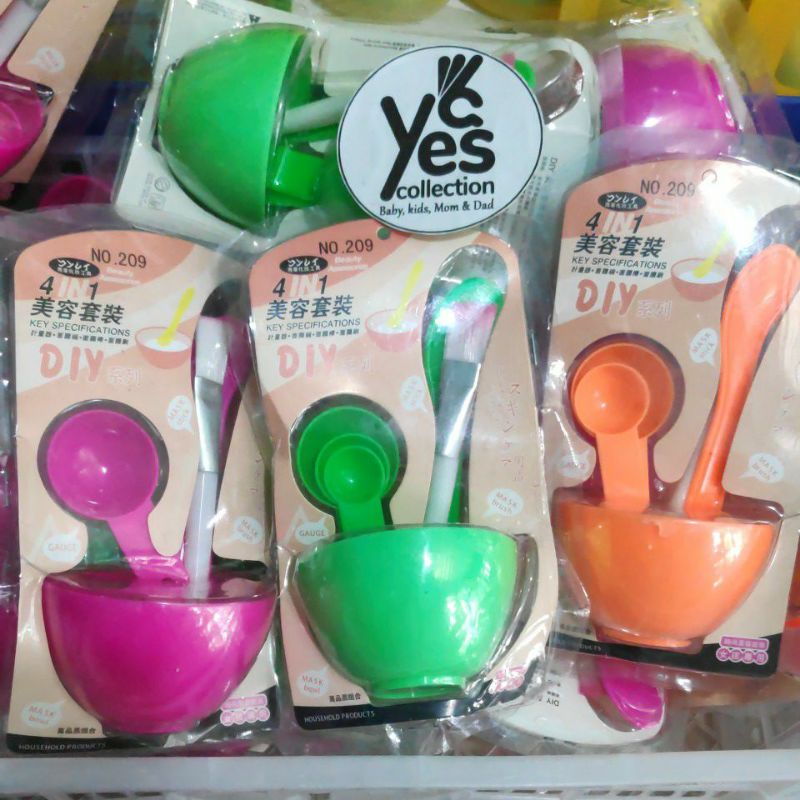 Jual Mangkok Kuas Sendok Masker Kosmetik PAKET Bowl Spoon Warna Warni ...