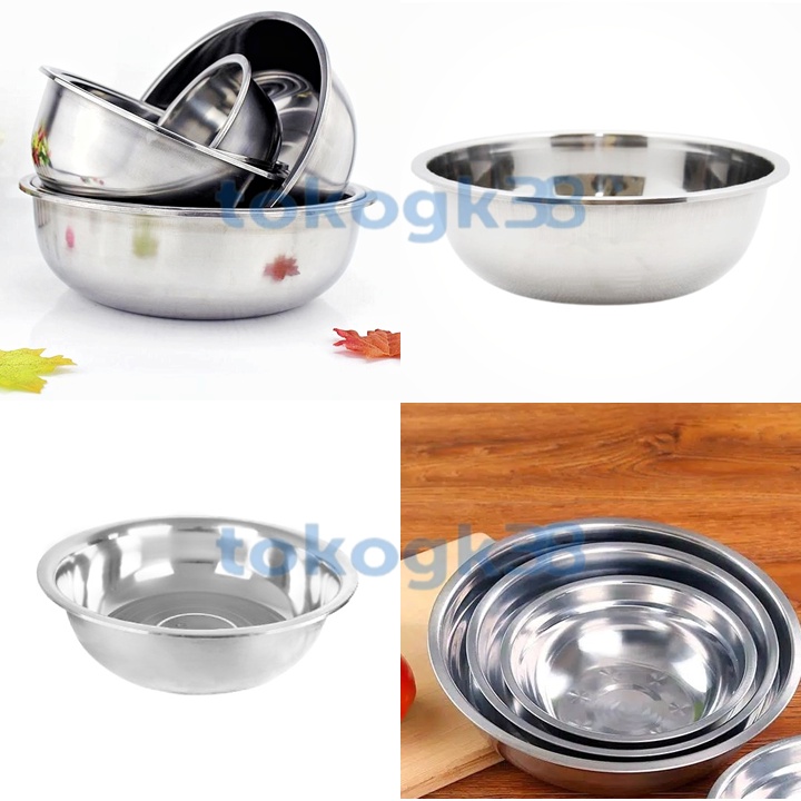 Jual Baskom/Waskom Dalam Stainless 14 cm (Ukuran Asli 12.5 Cm) | Shopee ...
