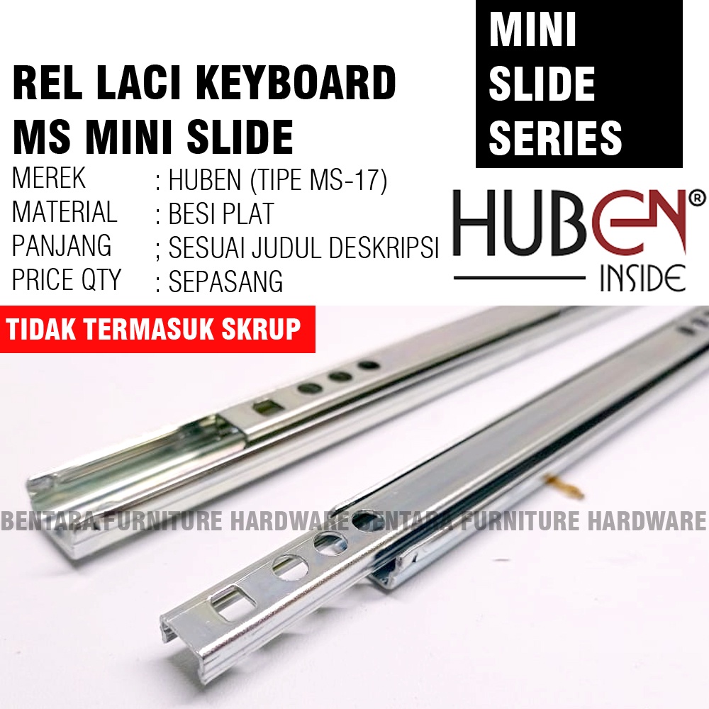 Jual HUBEN MS SERIES - 246 MM (25 CM) SEPASANG REL MINI REL LACI MINI ...