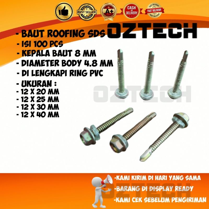 Jual Baut roofing (100pc) baut baja ringan baut sds skrup baja kunci ... Jual Baut roofing (100pc) baut baja ringan baut sds skrup baja kunci ...