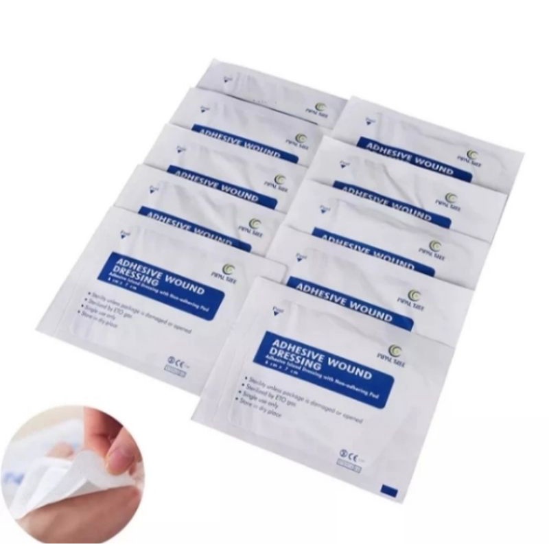 Jual plester luka adhesive wound dressing, perban luka pad adhesive ...